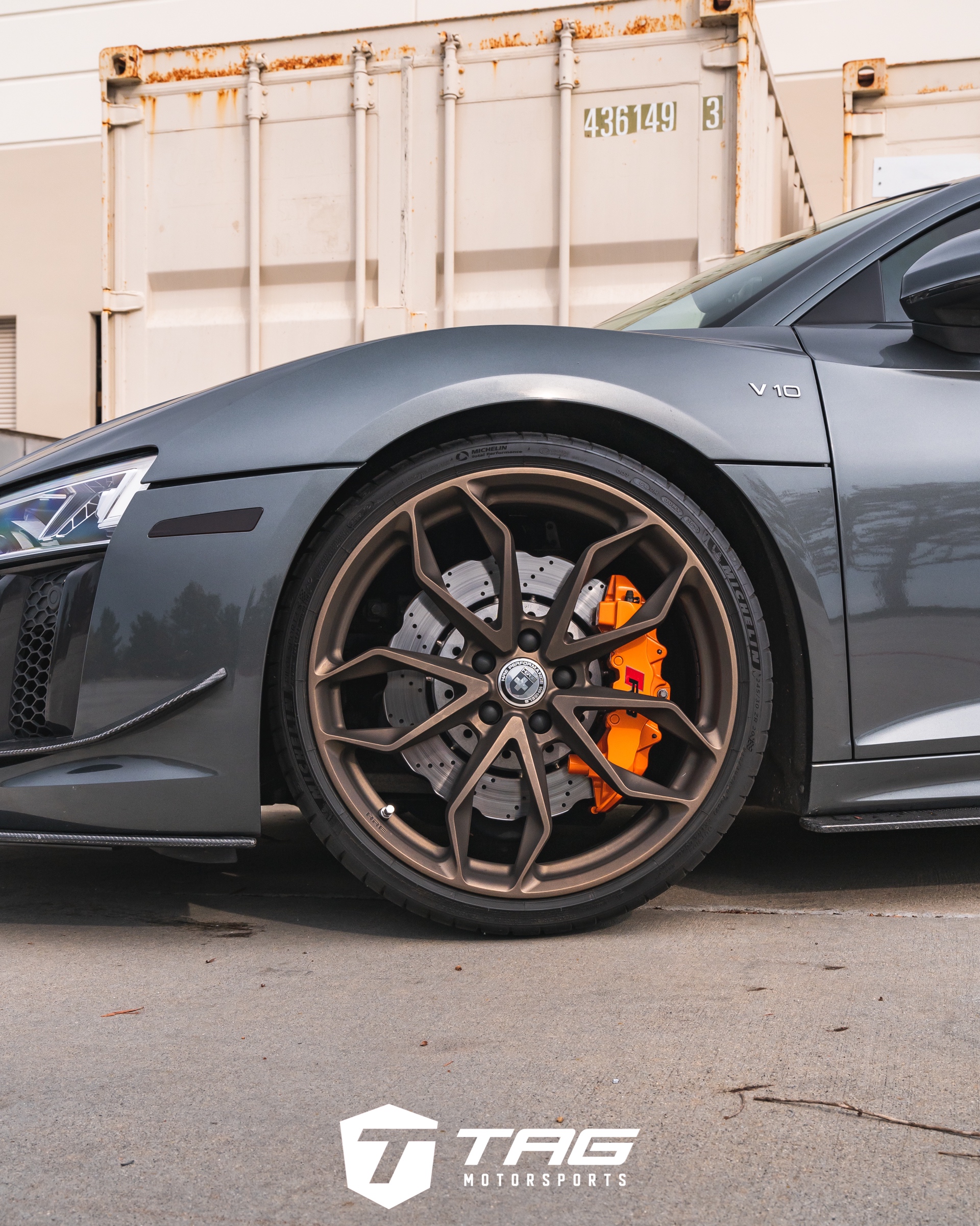 AUDI R8 V10 ON HRE P201 WITH VORSTEINER AND CUSTOM PAINTED CALIPERS ...